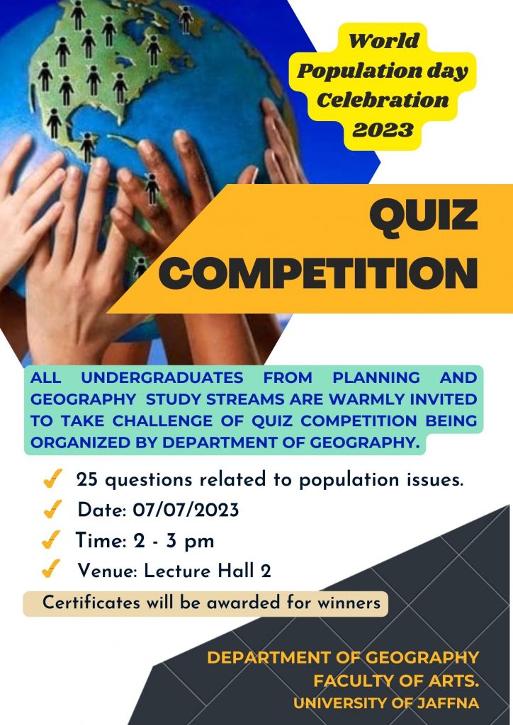 Quiz Competition for World Population Day 2023 – Department of Geography